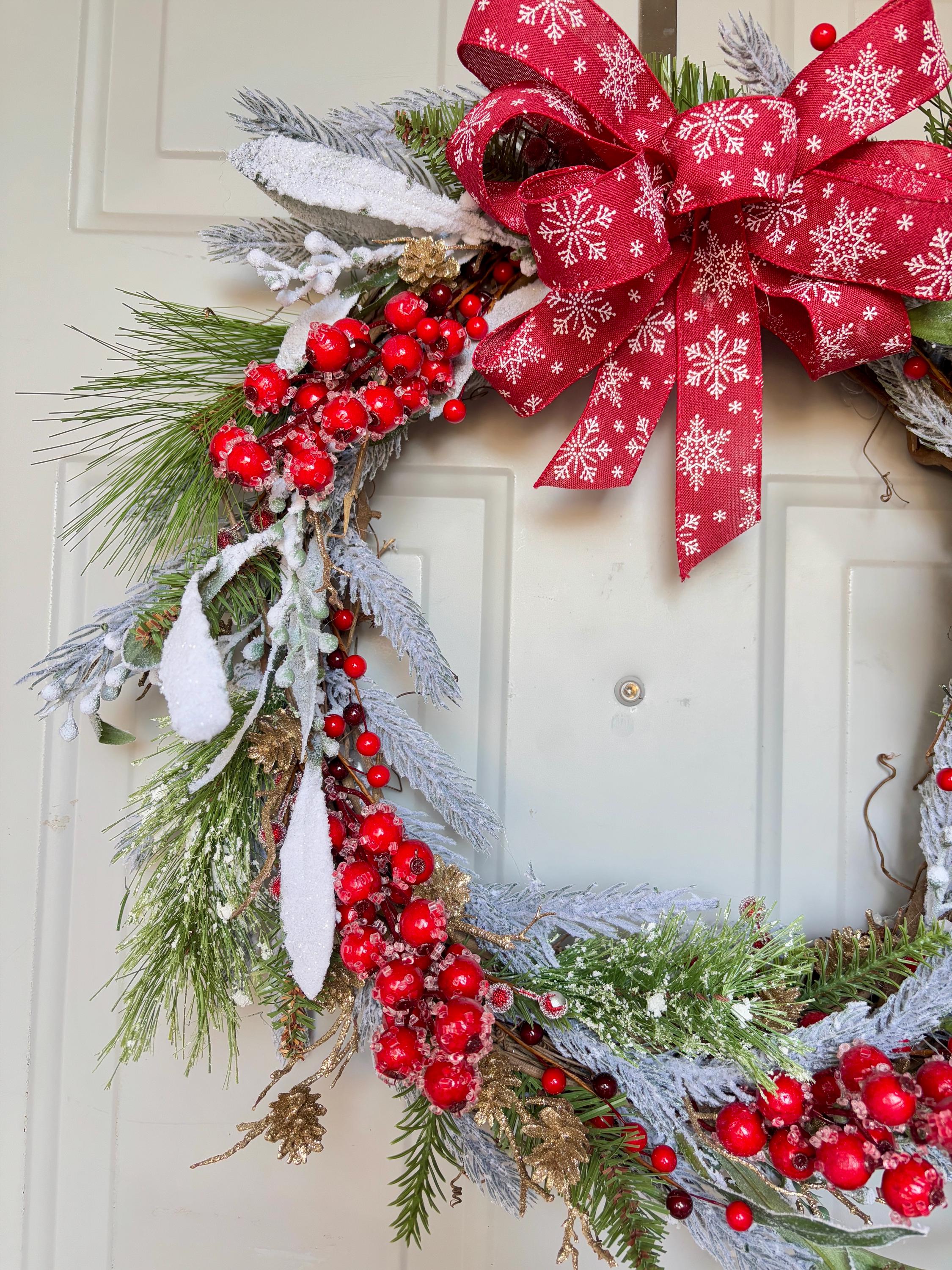 Winter Greenery & Berry Grapevine Wreath - Etsy