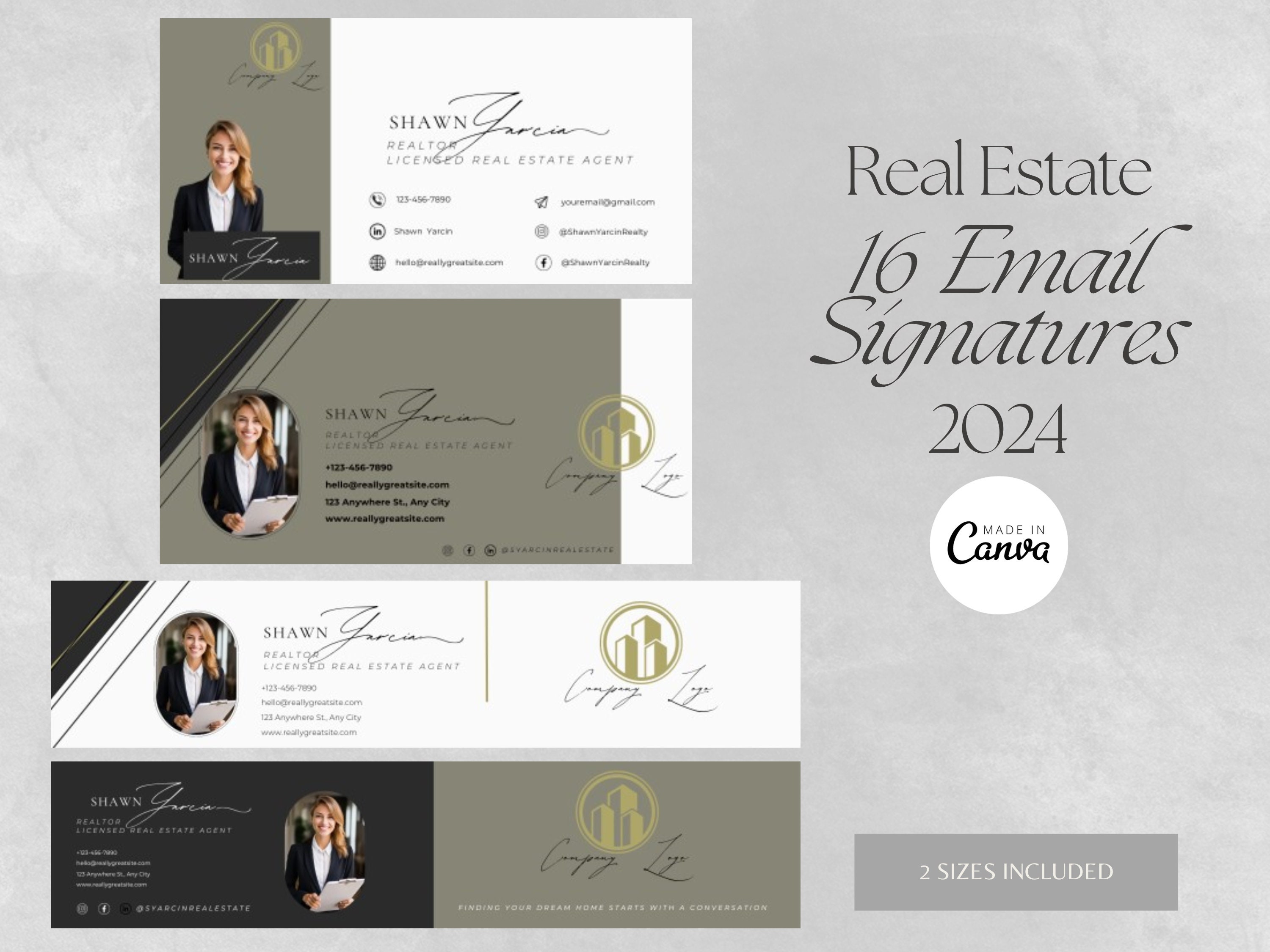 16 Email Signature Template Bundle| Gmail Signature | Real Estate ...