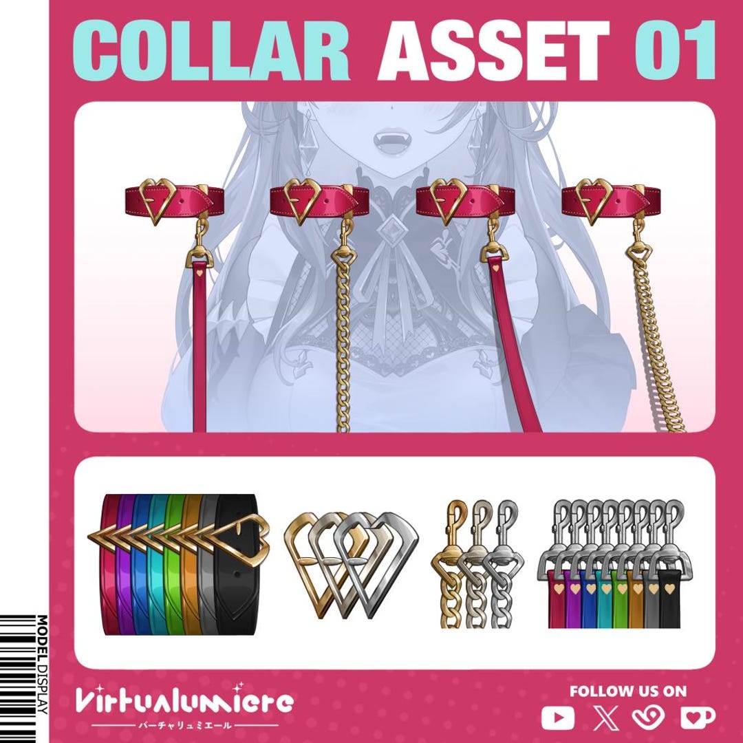 Valentines Day Vtuber Collar Leash Assets - Etsy