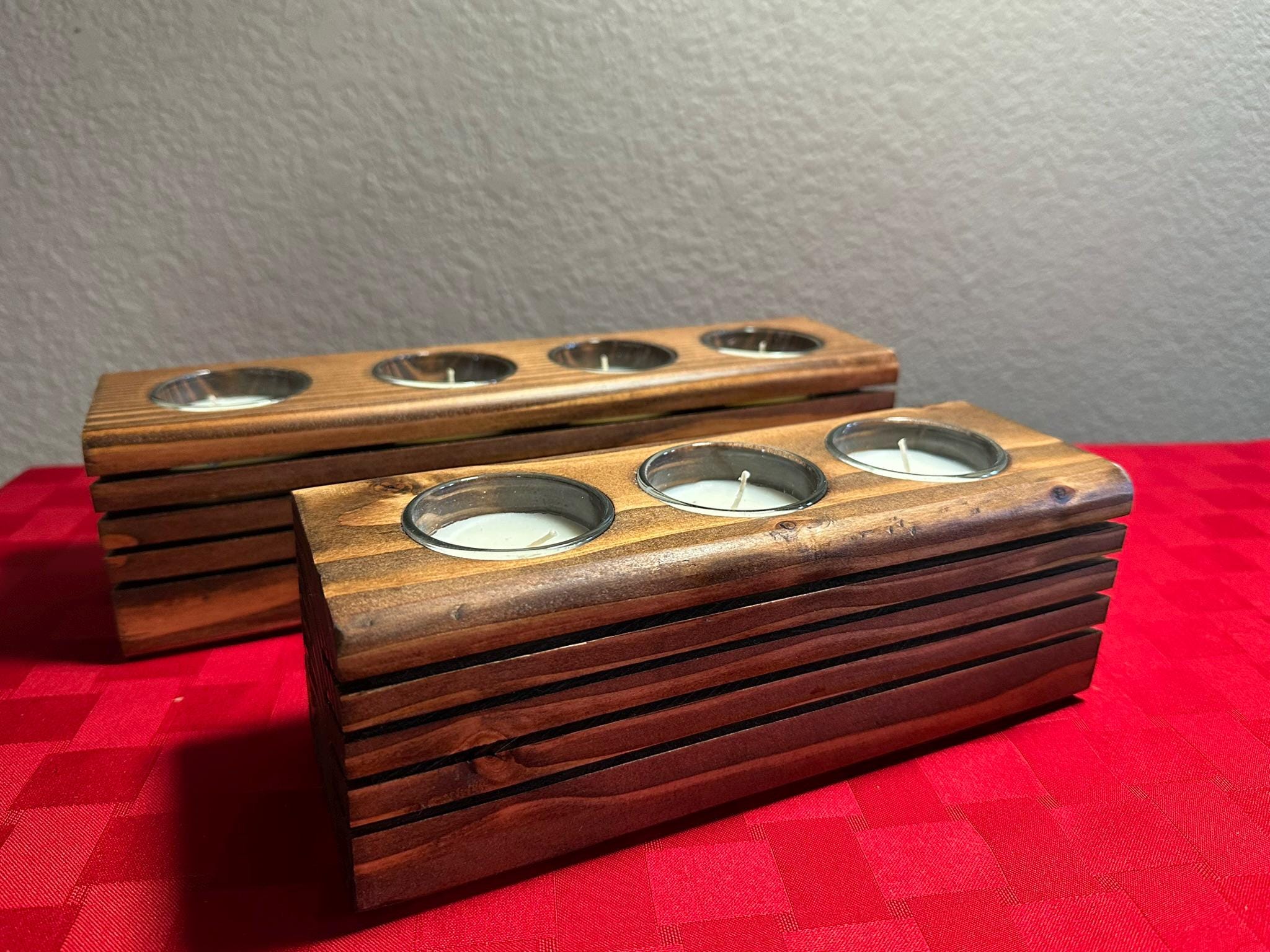 Custom Wooden Votive Candle Holders With Light Slots - Etsy