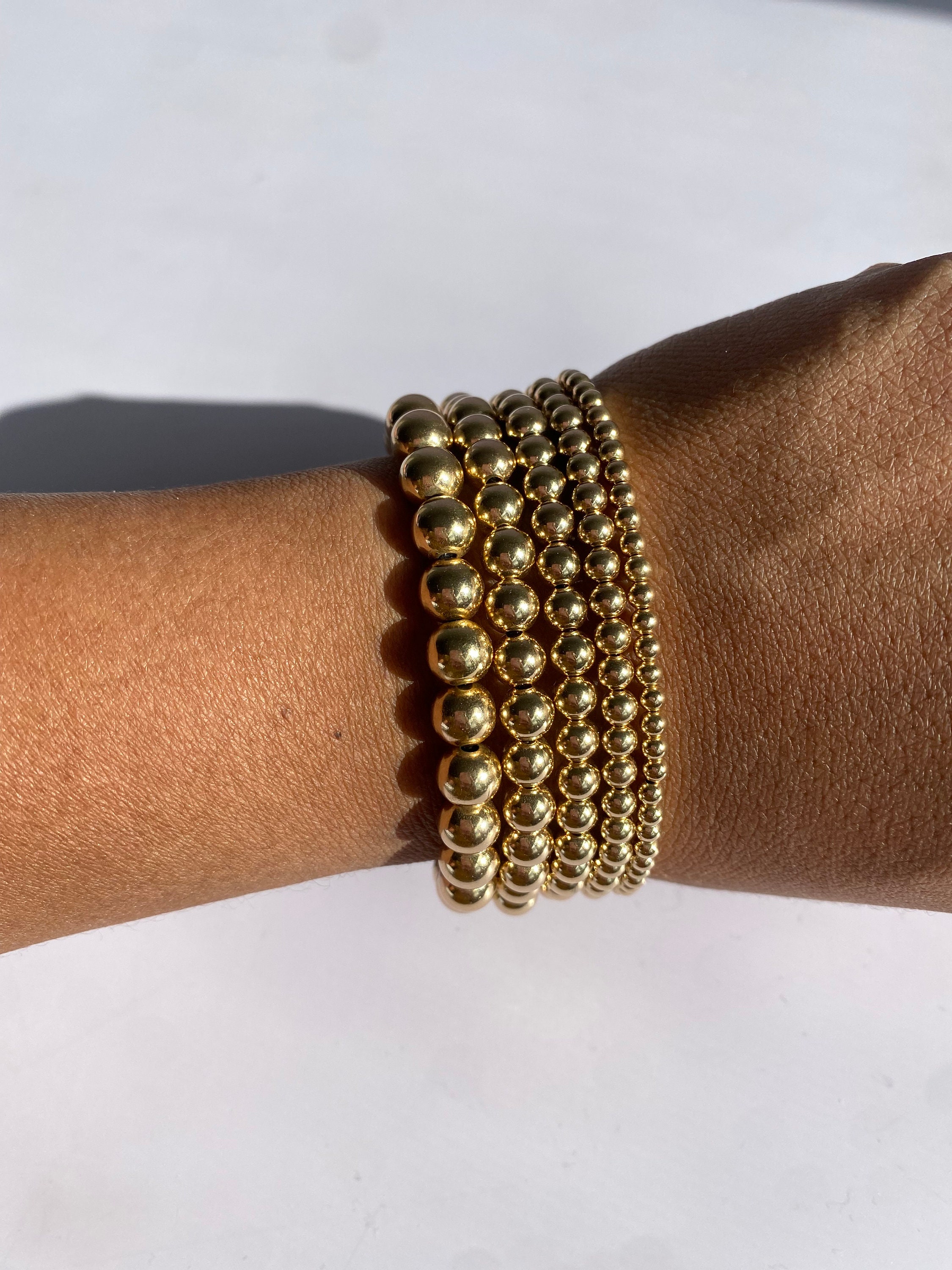 Isla Cove Gold Bead Bracelet 3mm 4mm 5mm 6mm 14k Gold Bead Bracelet ...