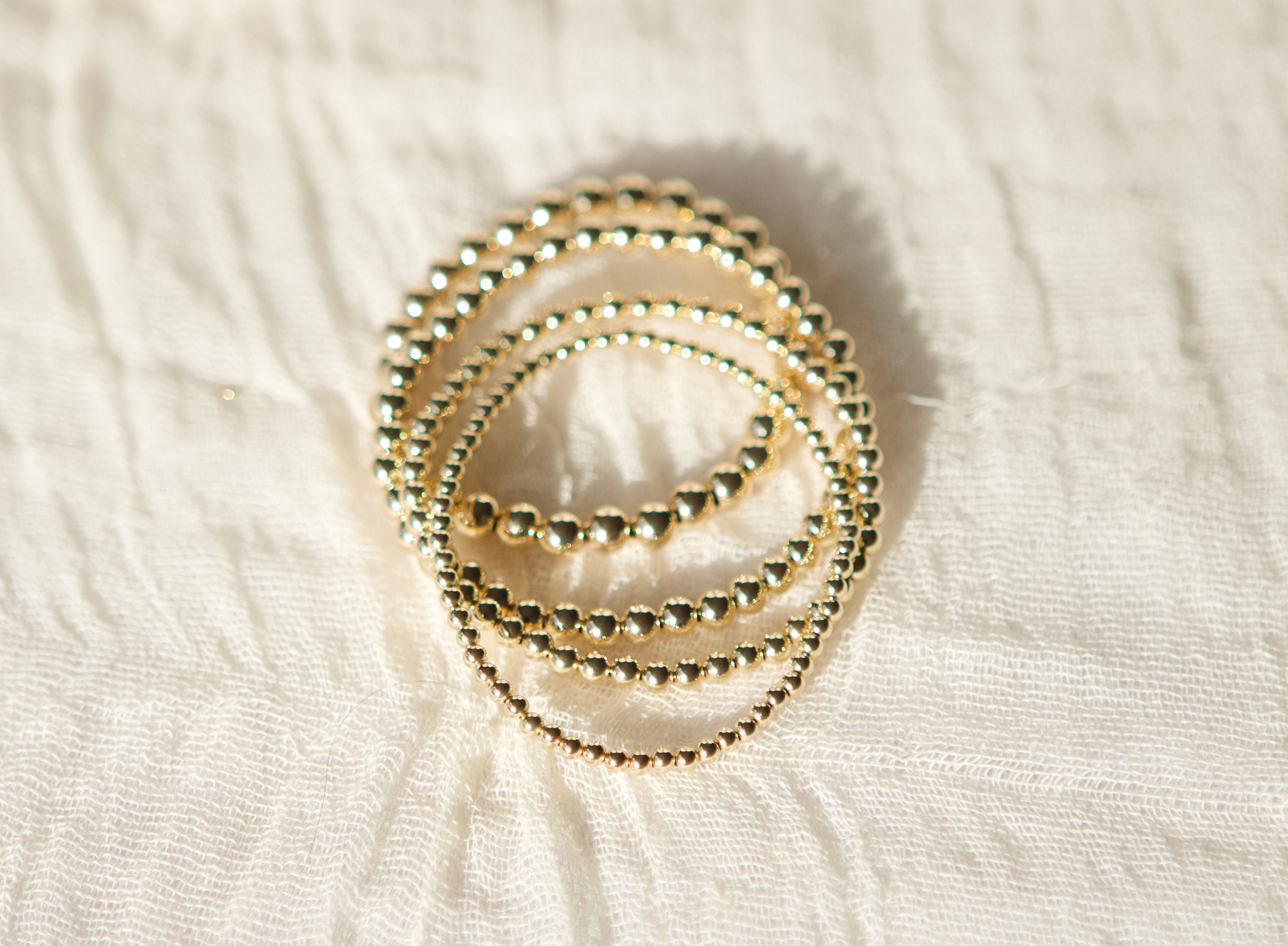 Isla Cove Gold Bead Bracelet 3mm 4mm 5mm 6mm 14k Gold Bead Bracelet Gold Bead Bracelet Gold Ball ...