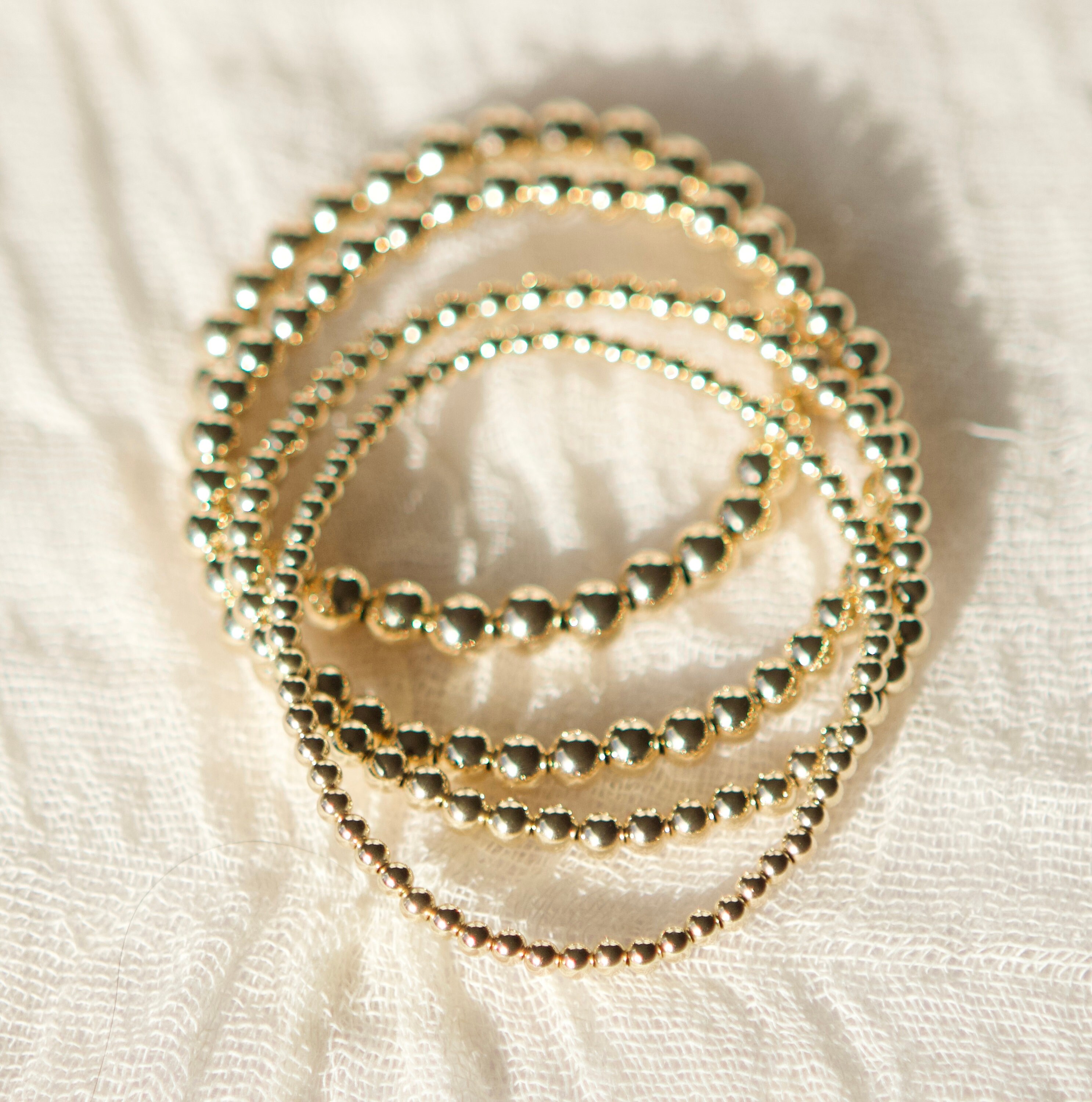 Isla Cove Gold Bead Bracelet 3mm 4mm 5mm 6mm 14k Gold Bead Bracelet ...