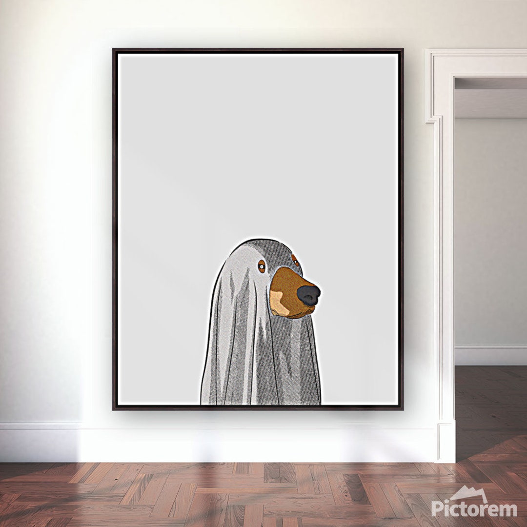 Pop Art Ghost Animal Set of Two, Vintage Comic Style Drawing, Printable ...