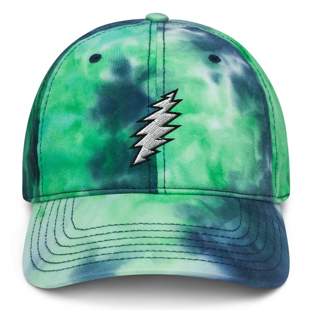 Grateful Dead Inspired Tie Dye Hat. Lightning Bolt. Steal Your Face ...