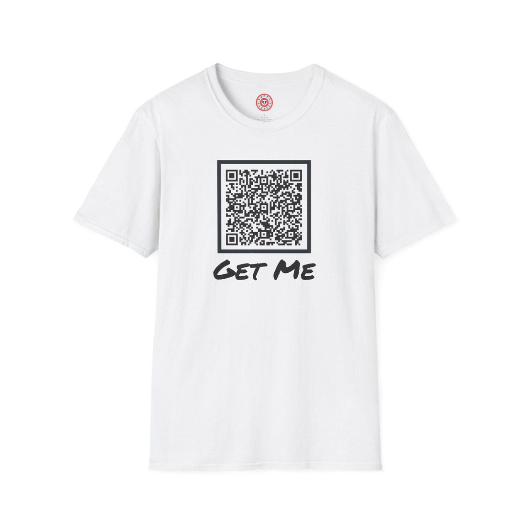 Funny QR Code Unisex Softstyle T-shirt, Novelty Tee, Humorous Shirt ...