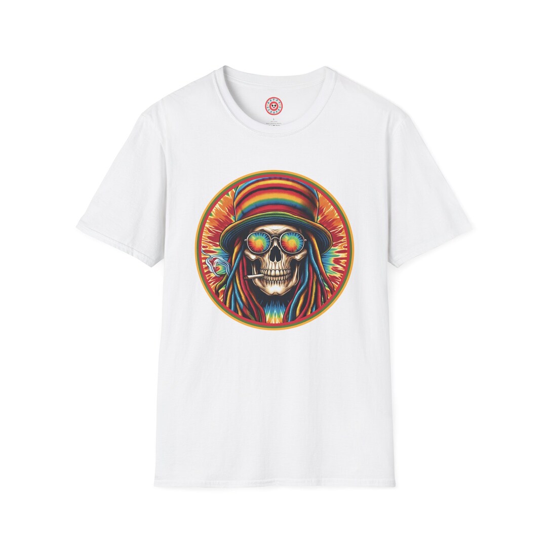 Rasta Skeleton T-shirt. Rastafarian Shirt. Dreadlocks. Bob Marley ...