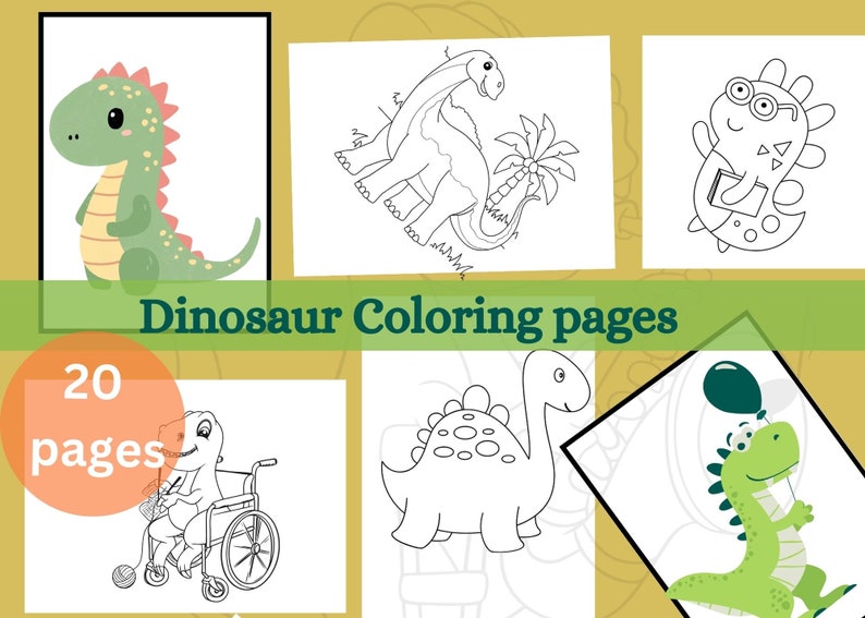 Cute Dinosaur Coloring Book Printable Dino Coloring Pages | Baby ...