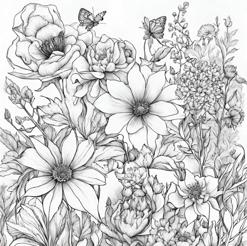 100 Wild Botanical Coloring and Painting Digital Book - Etsy