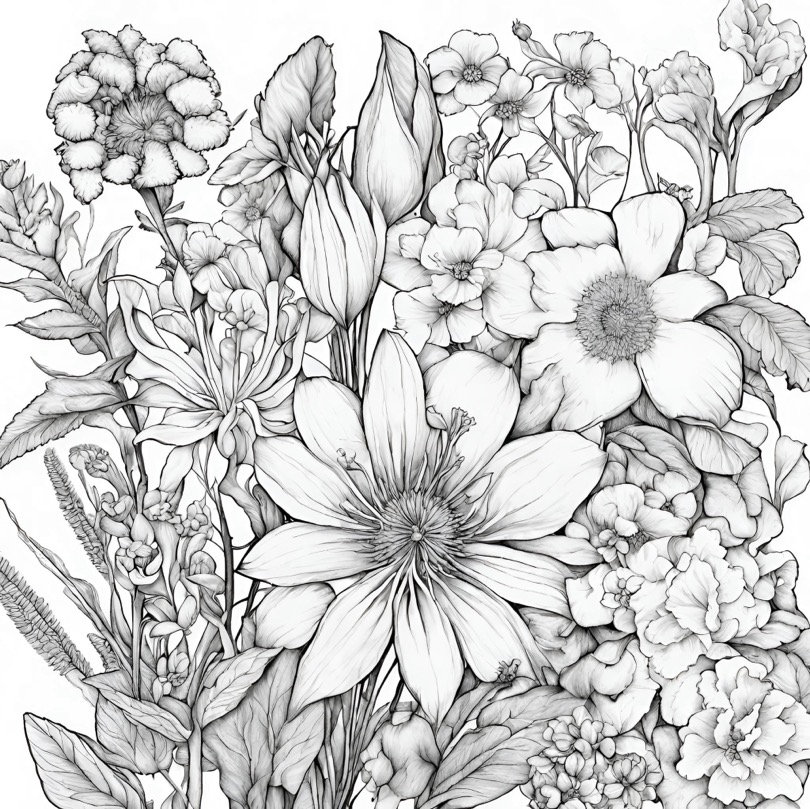 100 Wild Botanical Coloring and Painting Digital Book - Etsy