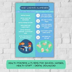 Hand Washing Poster, Hand Washing Awareness for Kids, Hand Washing ...