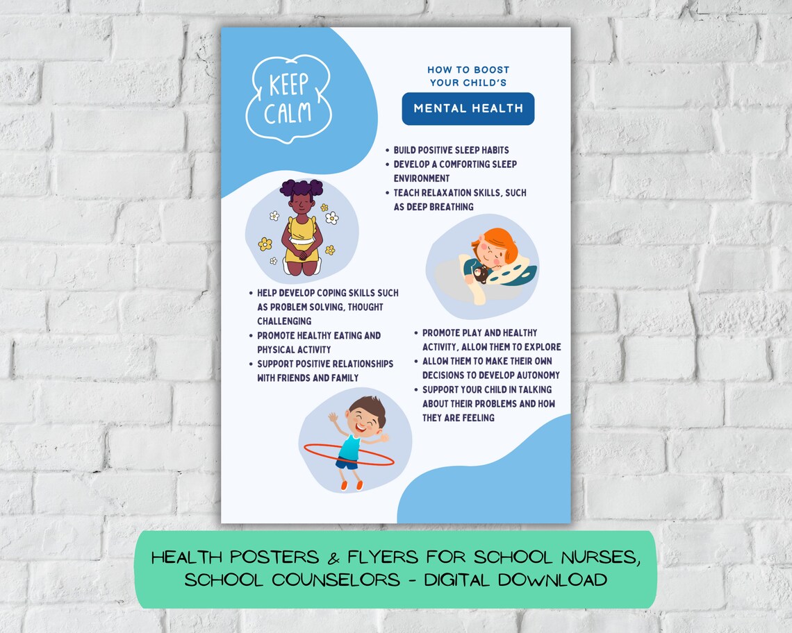 School Nurse Poster, Mental Health for Children Flyer, Poster for ...