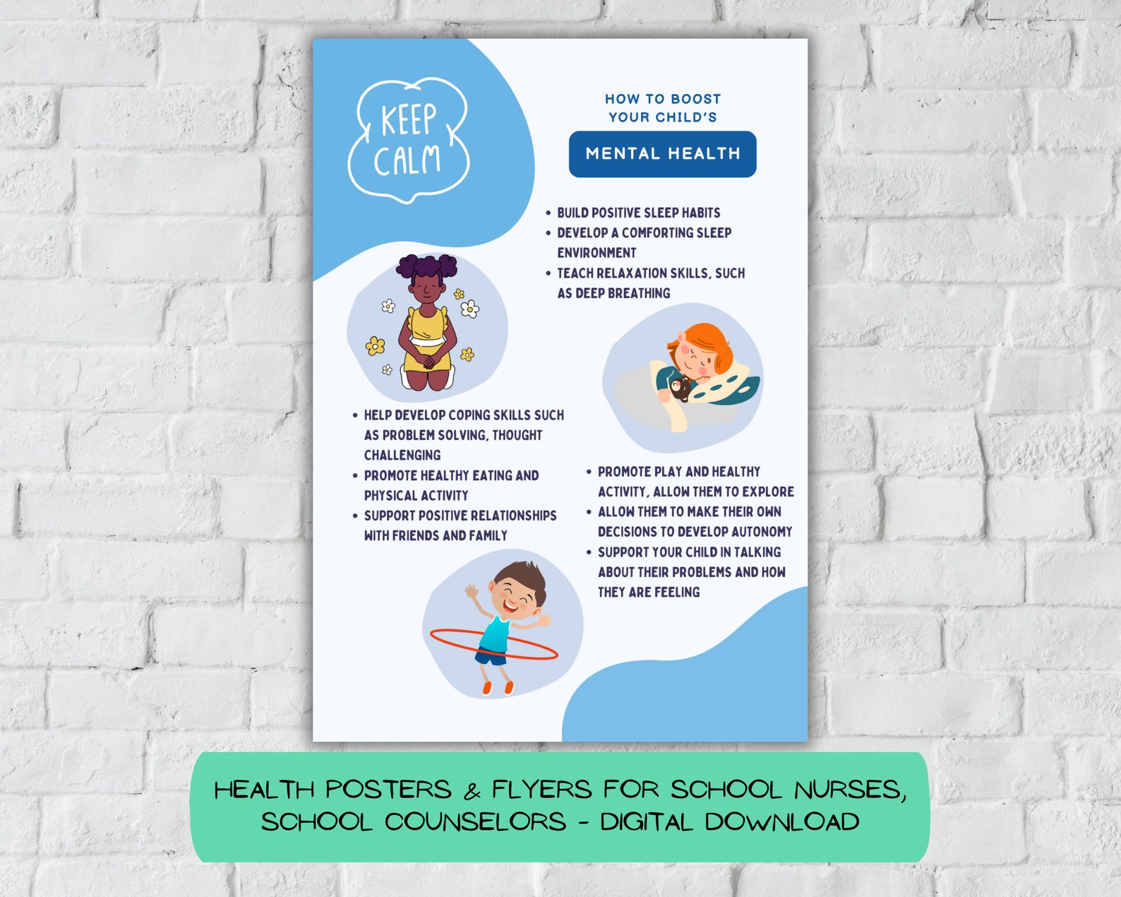 School Nurse Poster, Mental Health for Children Flyer, Poster for ...