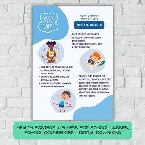 School Nurse Poster, Mental Health for Children Flyer, Poster for ...
