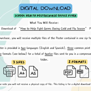 School Nurse Poster | Fight Germs Flyer | Staying Healthy During Cold ...