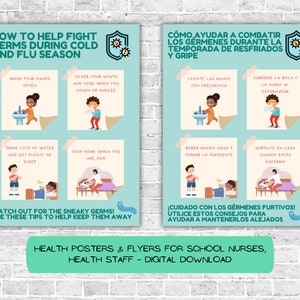 School Nurse Poster | Fight Germs Flyer | Staying Healthy During Cold ...