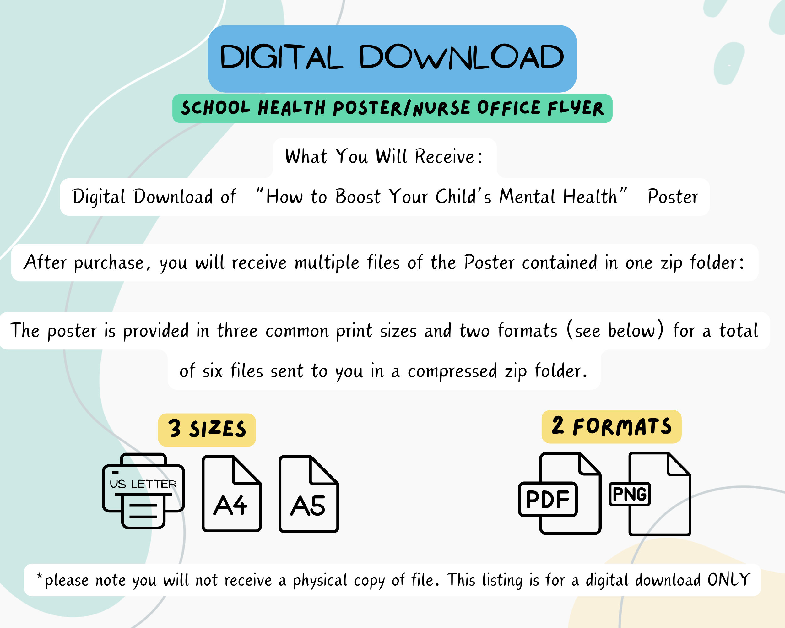 School Nurse Poster, Mental Health for Children Flyer, Poster for ...