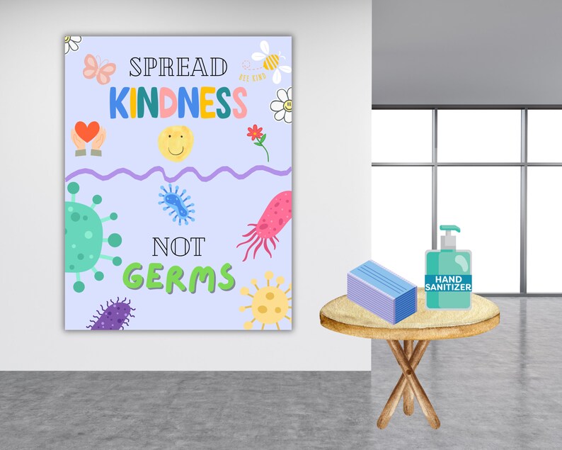 Spread Kindness, Not Germs Poster, School Nurse Poster, Health Clinic ...