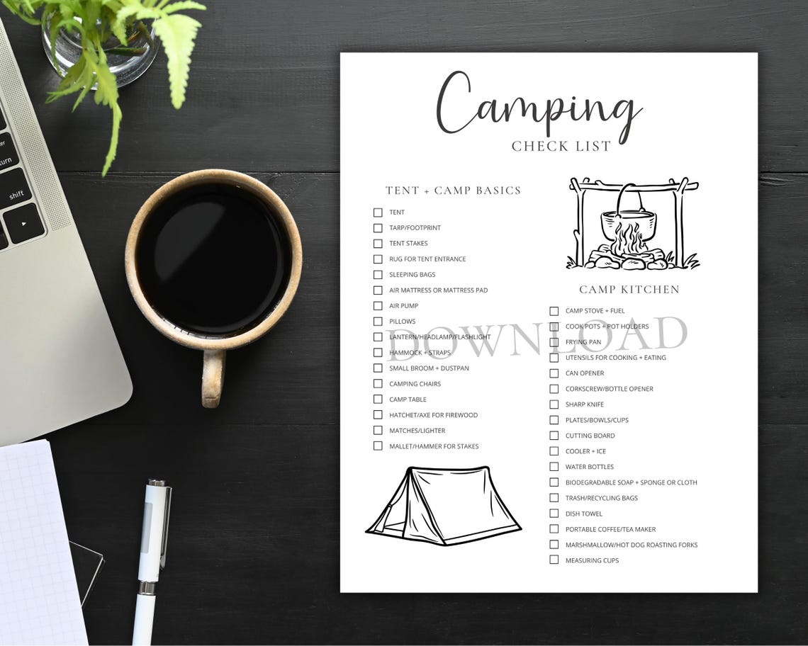 Camping Checklists | Minimalist Camping Checklist | Camping Planner ...