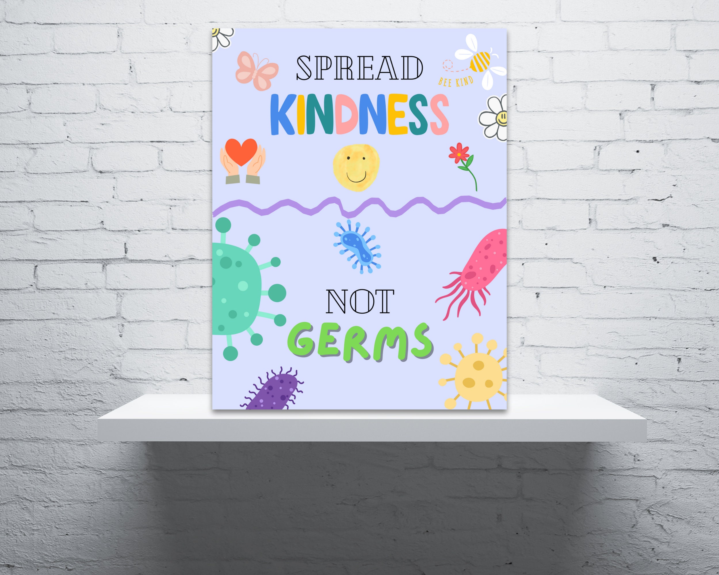 Spread Kindness, Not Germs Poster, School Nurse Poster, Health Clinic ...