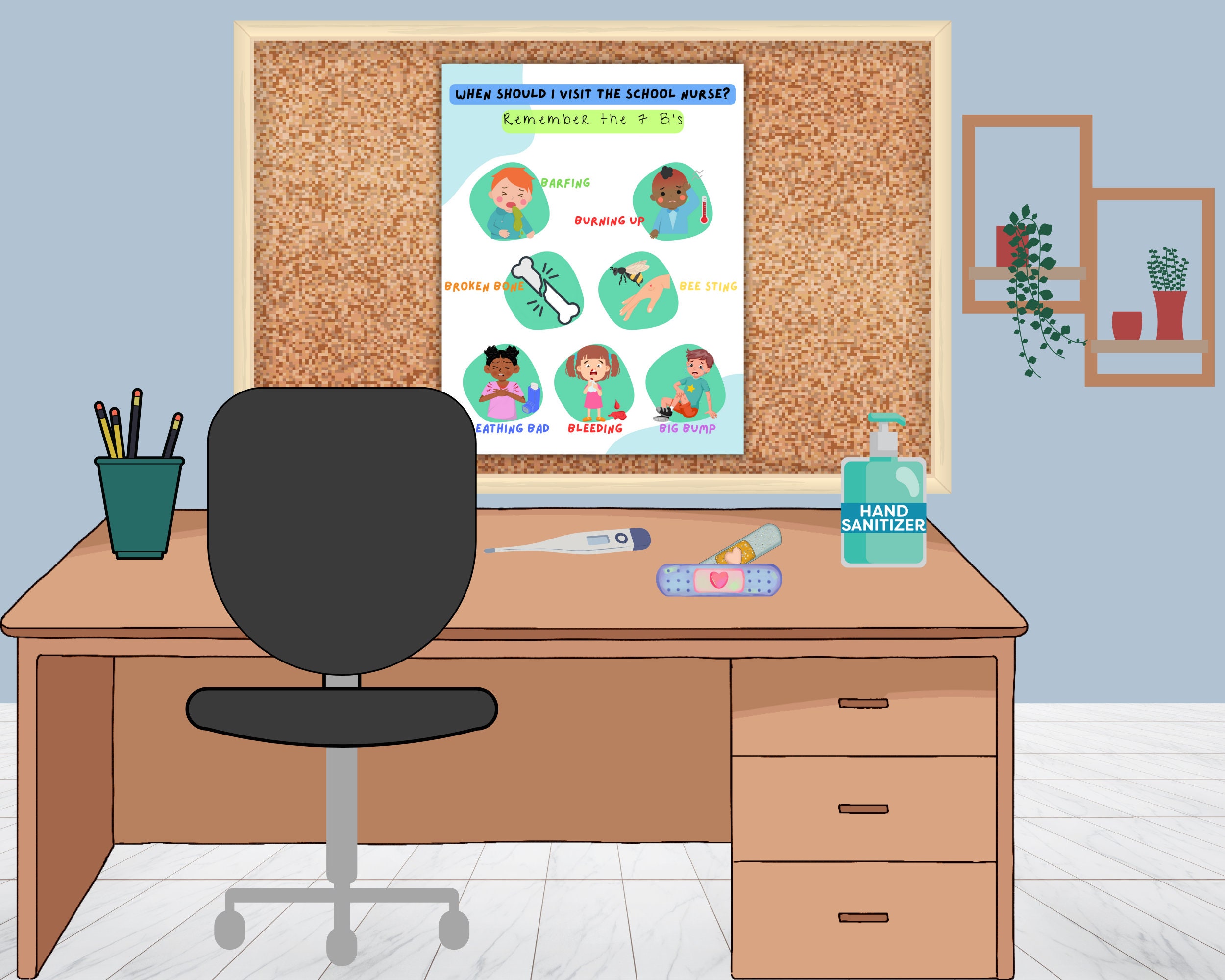 School Nurse Poster, When to Visit the School Nurse Poster, School ...