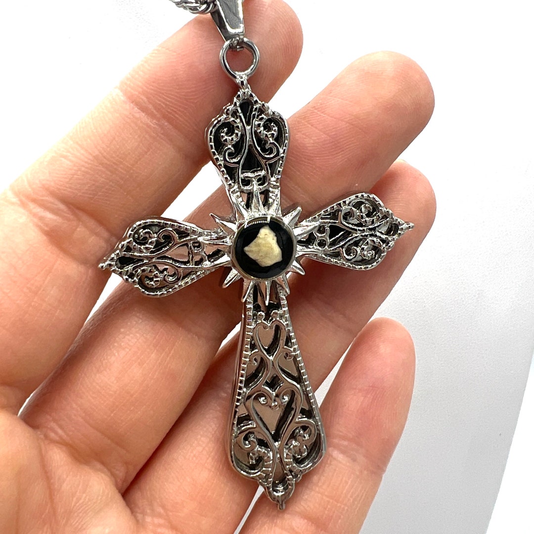 Nativity Stones Heart and Filigree Cross - Silver Finish - Etsy