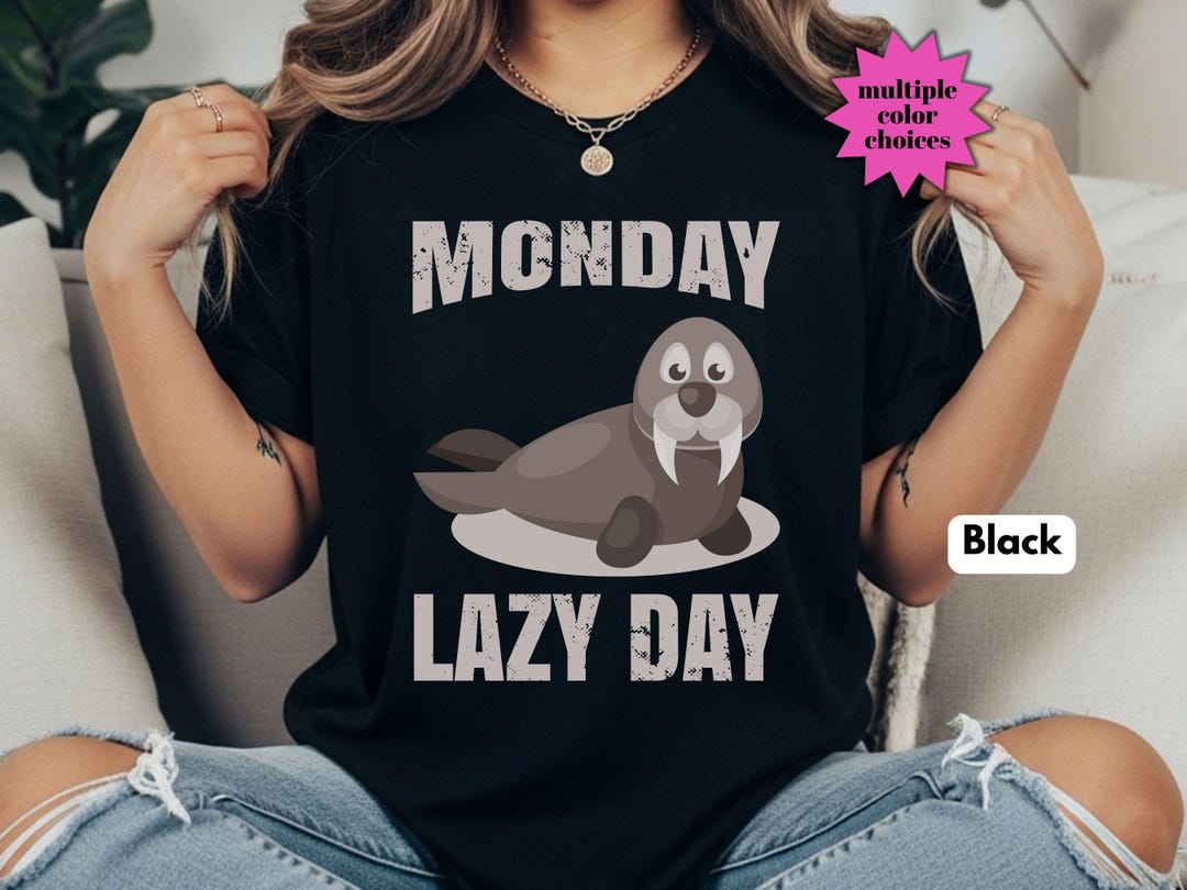 Comfort Colors® Monday Lazy Day Tshirt, Funny Working Shirt, Lazy Mood ...