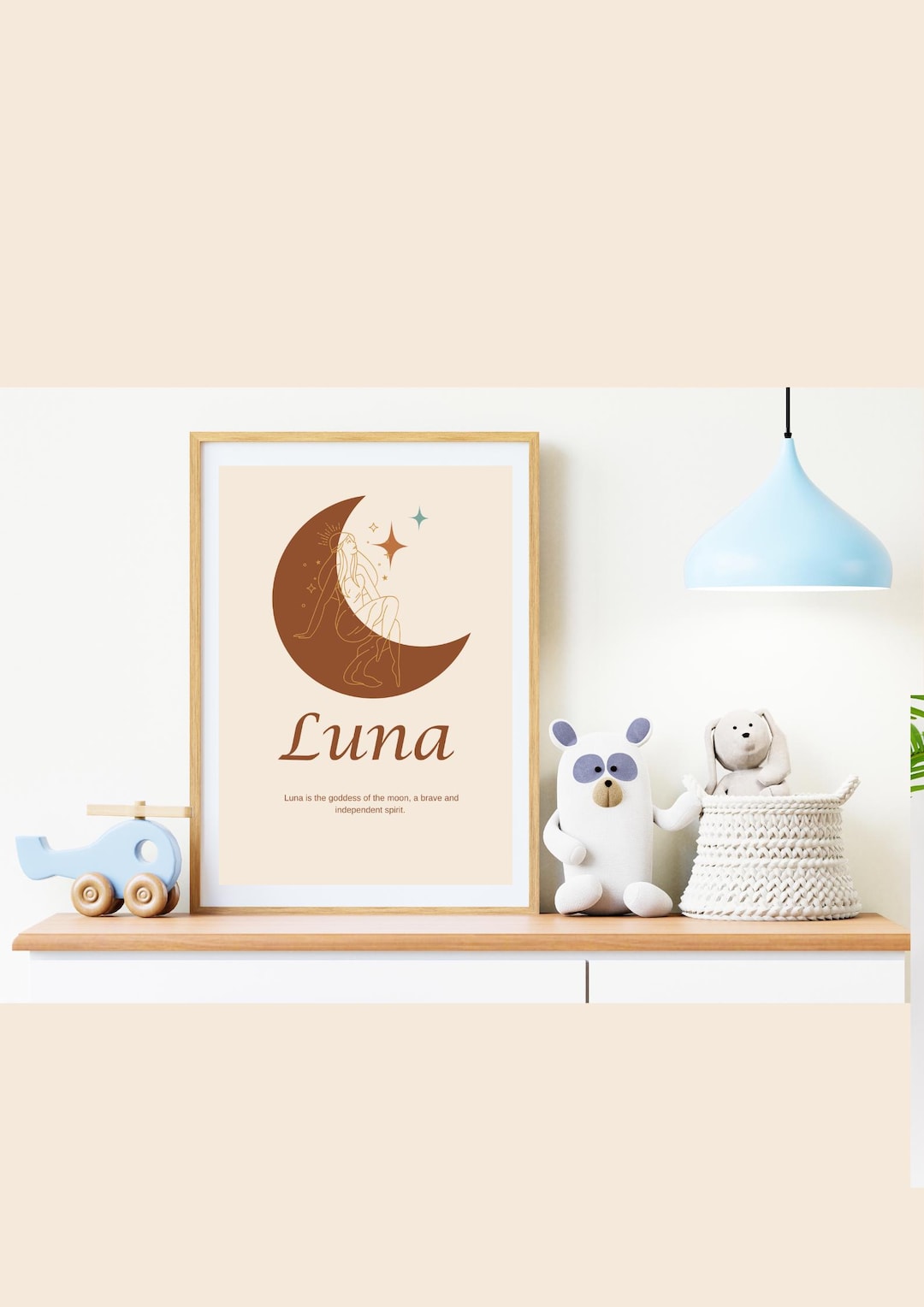 Luna Baby Name Meaning Sign | Custom Nursery Wall Art | Perfect for ...