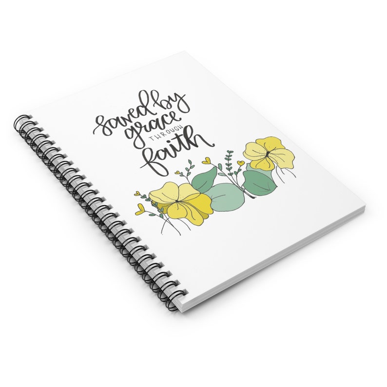 Spiral Notebook, Saved by Grace, Through Faith, Ruled Line, Feelings ...