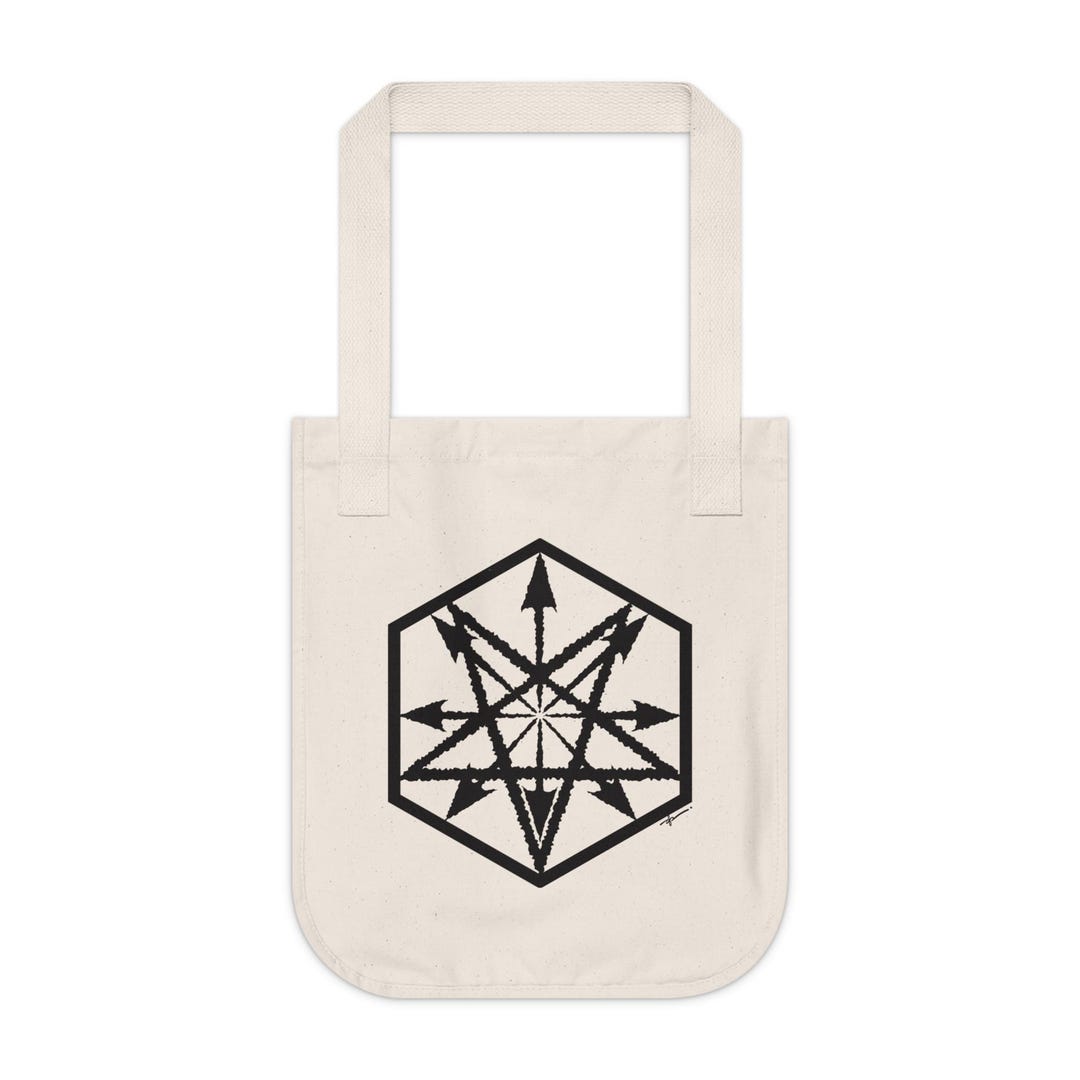 Chaotic Evil Dnd Alignment Symbol Organic Canvas Tote Bag, for All Your Dungeons and Dragons ...
