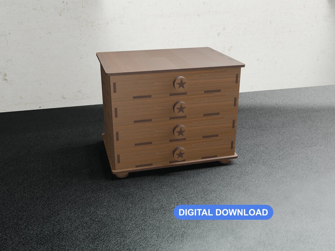Laser Cut Jewelry Box Files - DIY 4-drawer Box With Star Motif ...