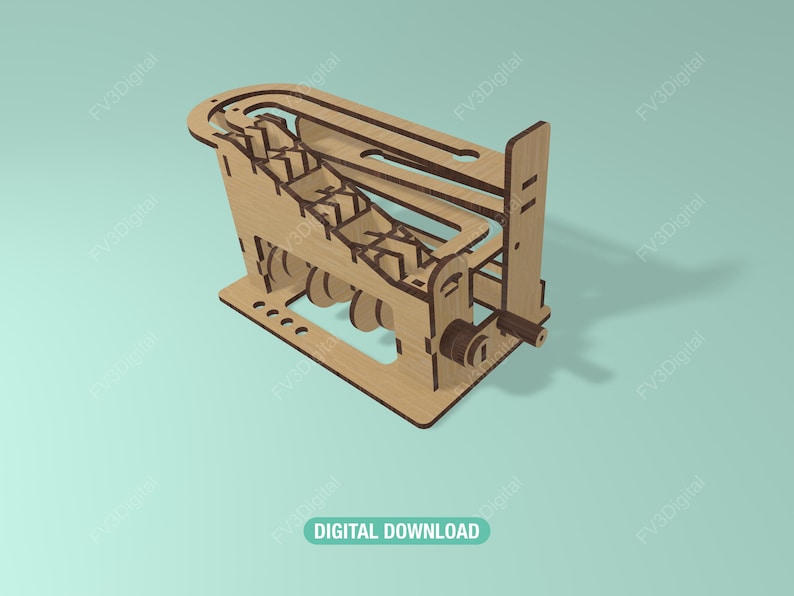 Marble Run Laser Cut File – DIY Kinetic Mechanical Desk Toy | 3mm, 4mm ...