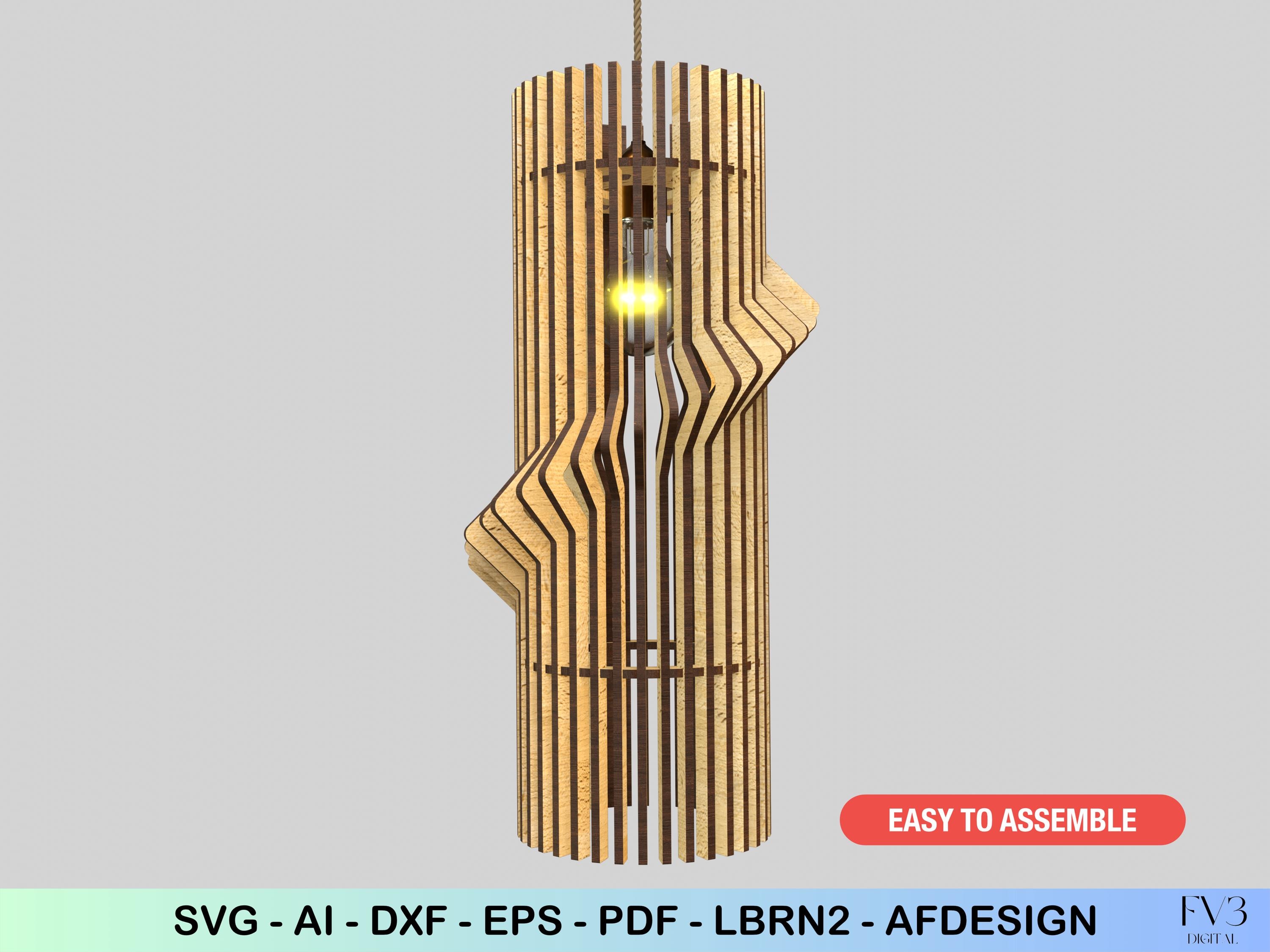 Lamp Laser Cut Files Cylindrical Design. Easy Assembly Digital Pattern ...