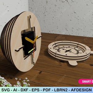 Clock Laser Cut Files - 3D Aviation Inspired Design With 6 Classic ...