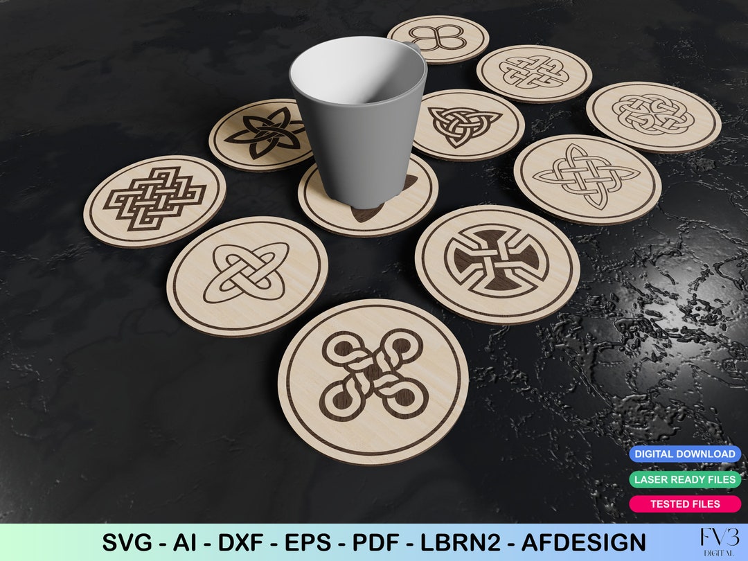 Celtic Knot Coaster SVG Bundle: Laser Cut Files (digital Download) - Etsy