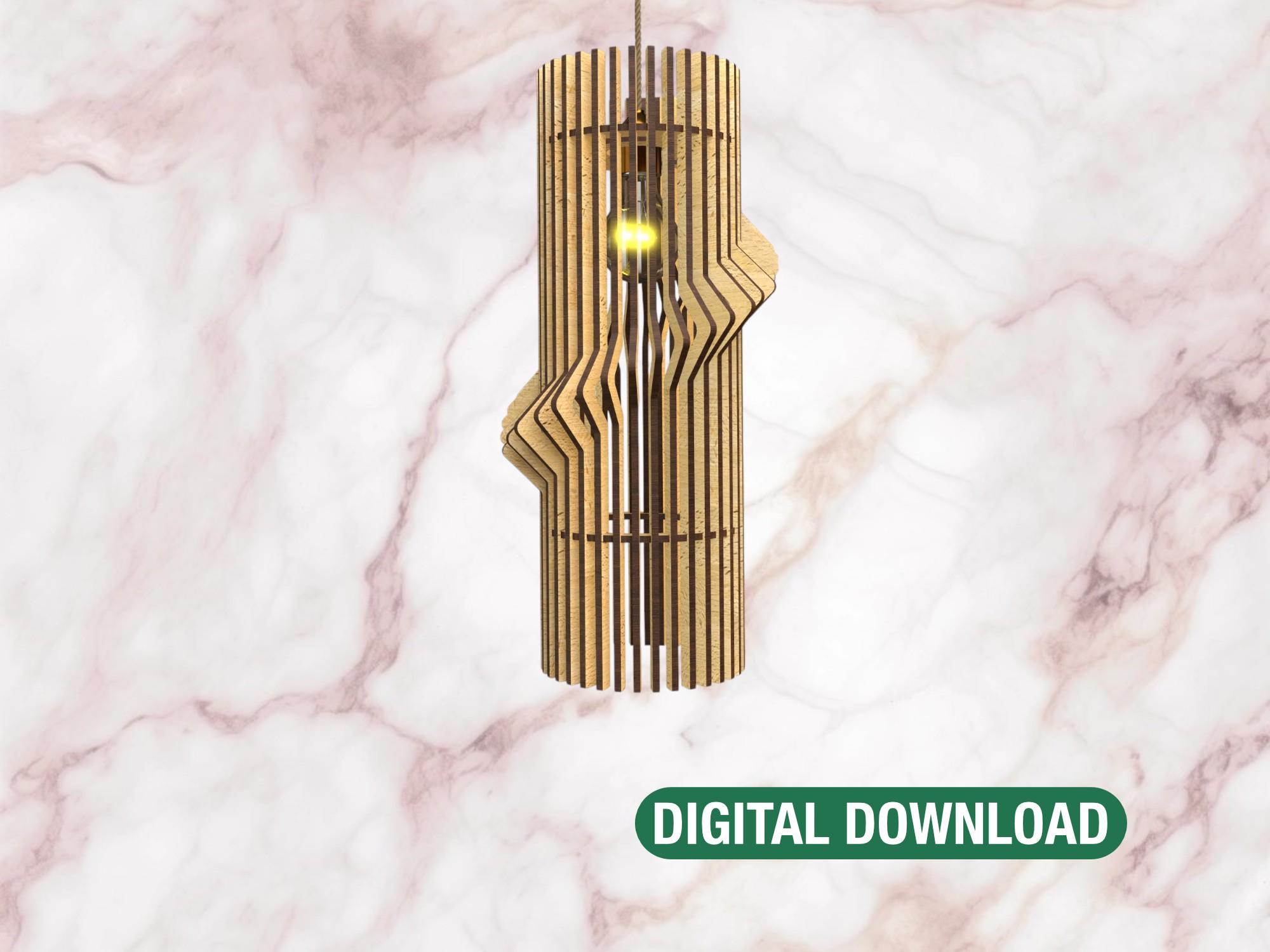 Lamp Laser Cut Files Cylindrical Design. Easy Assembly Digital Pattern ...