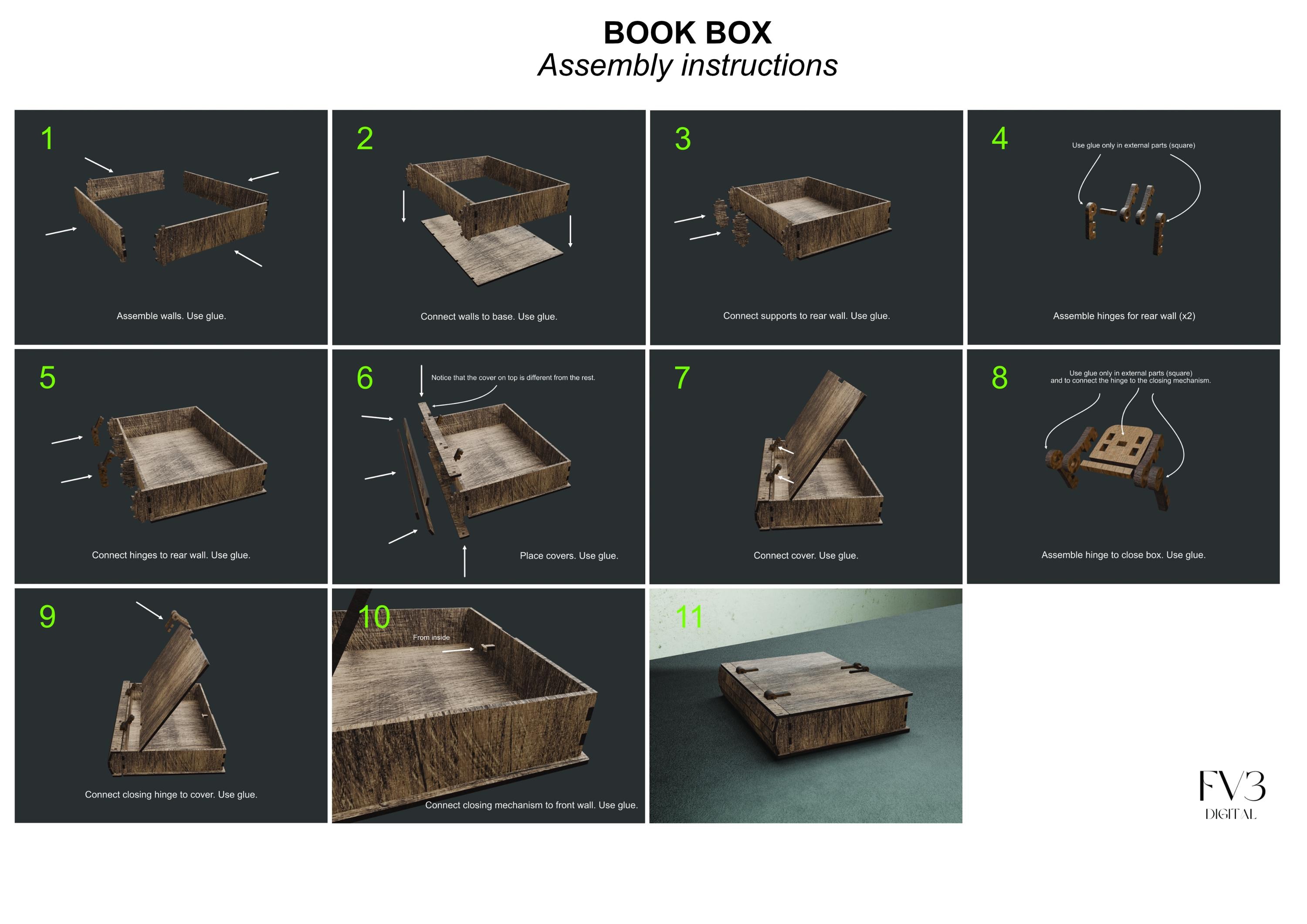 Craft Your Own Wood Box With Our Laser Cut DIY Book Box Files. - Etsy