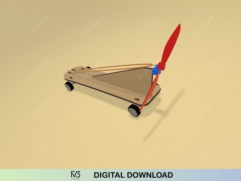 Propeller Car Laser Cut Files | STEM Toy, Kinetic Vehicle Plan (digital ...