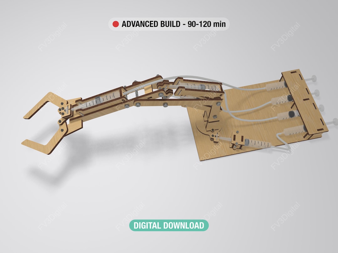 Hydraulic Robotic Arm – Working STEM Model | Laser Cut Files - Etsy