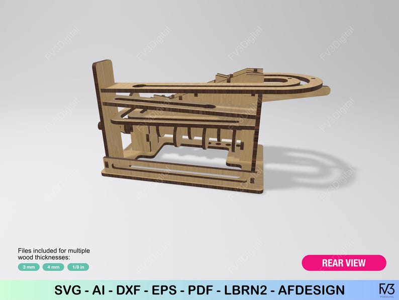 Marble Run Laser Cut File – DIY Kinetic Mechanical Desk Toy | 3mm, 4mm ...