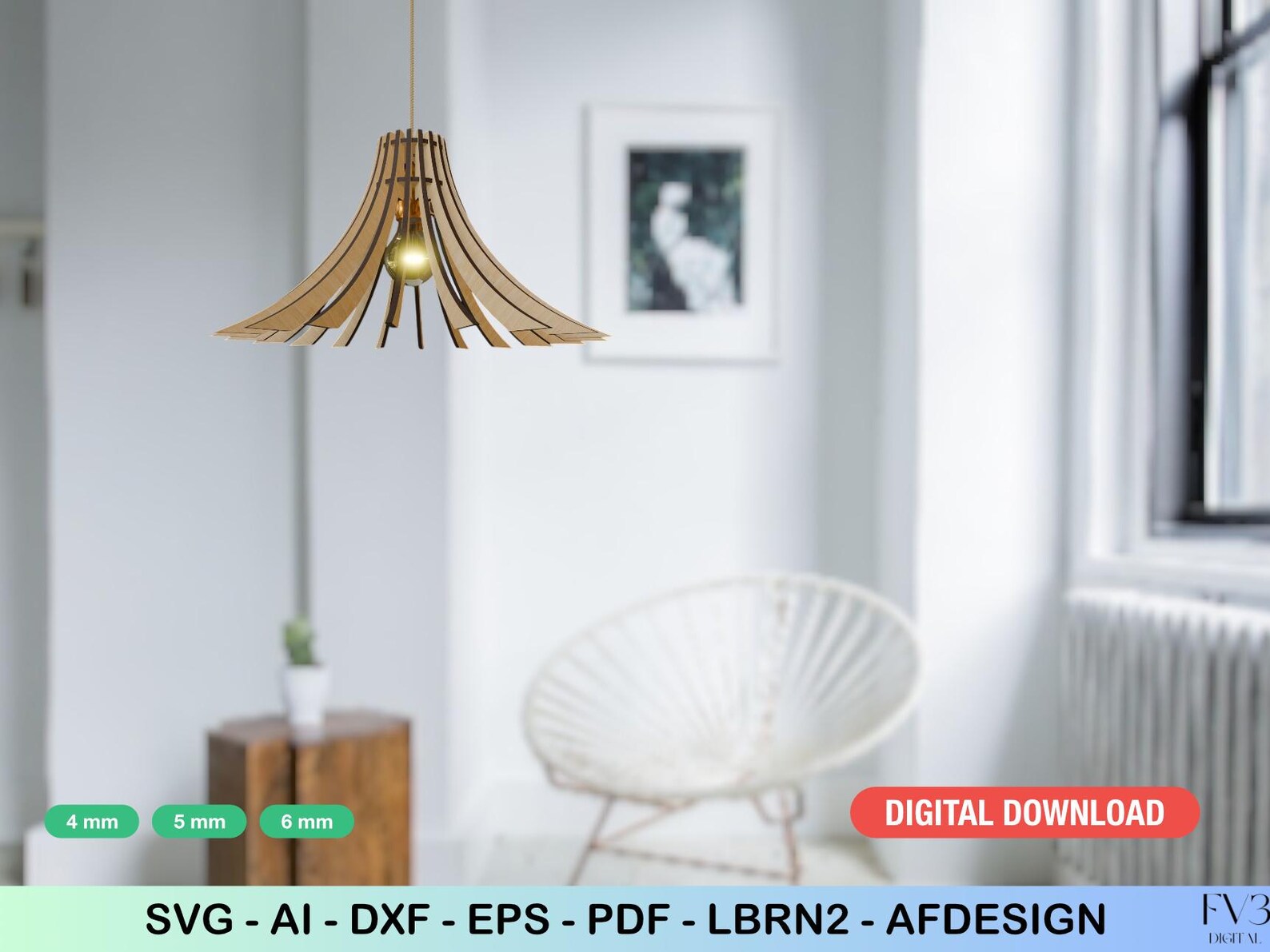 DIY Lamp Laser Cut Files – Easy Assembly Digital Pattern (pdf, Svg, Dxf ...