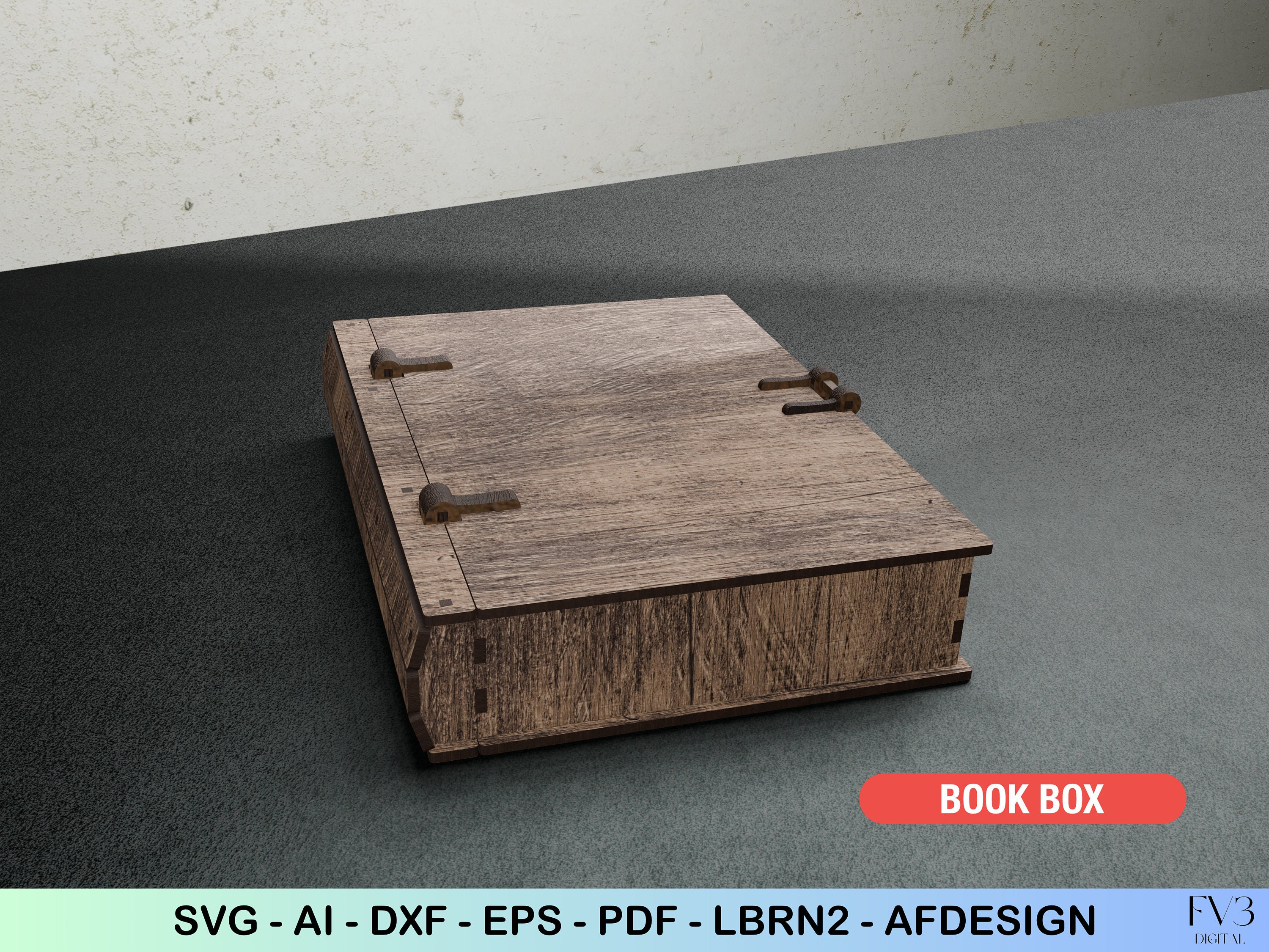 DIY Book Box: Laser Cut Files for Crafting Your Own Wood Box. SVG Cut ...
