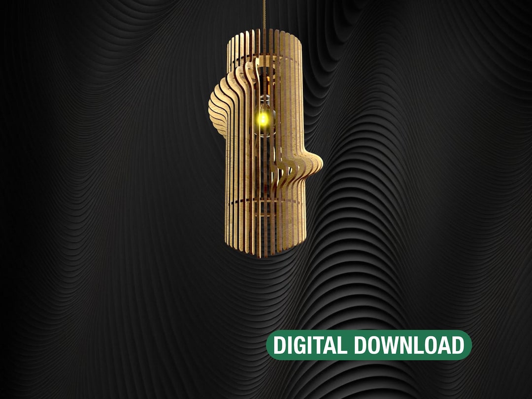 Lamp Laser Cut Files Cylindrical Design. Easy Assembly Digital Pattern ...