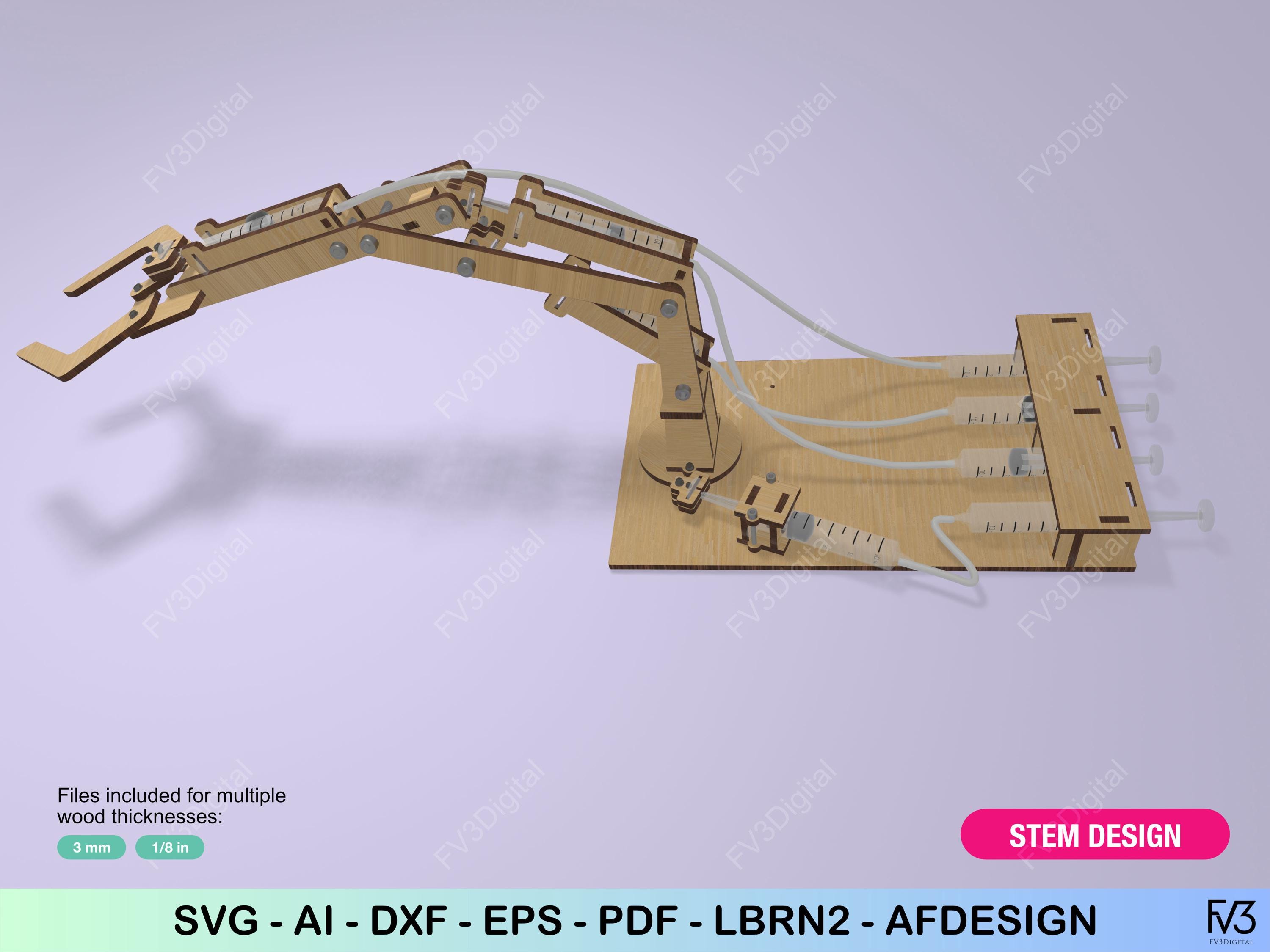 Hydraulic Robotic Arm – Working STEM Model | Laser Cut Files - Etsy