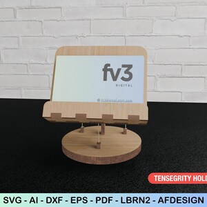 Tensegrity Card Holder Laser Cut Files: Floating Business Card Display ...