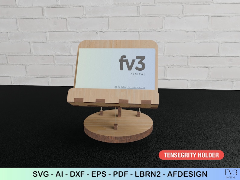 Tensegrity Card Holder Laser Cut Files: Floating Business Card Display ...