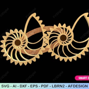 Nautilus Spinning Wheels Toy: Laser Cut Files, Mechanical Gear Puzzle ...
