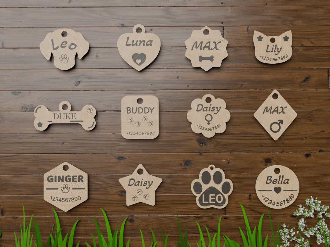 Laser Cut Pet Tag Design Files - Instant Download for DIY Collar Tags ...