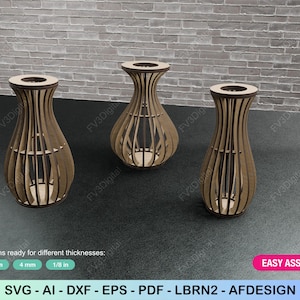 Laser Cut Vase Bundle: 3 DIY Home Decor Patterns (digital Download) - Etsy