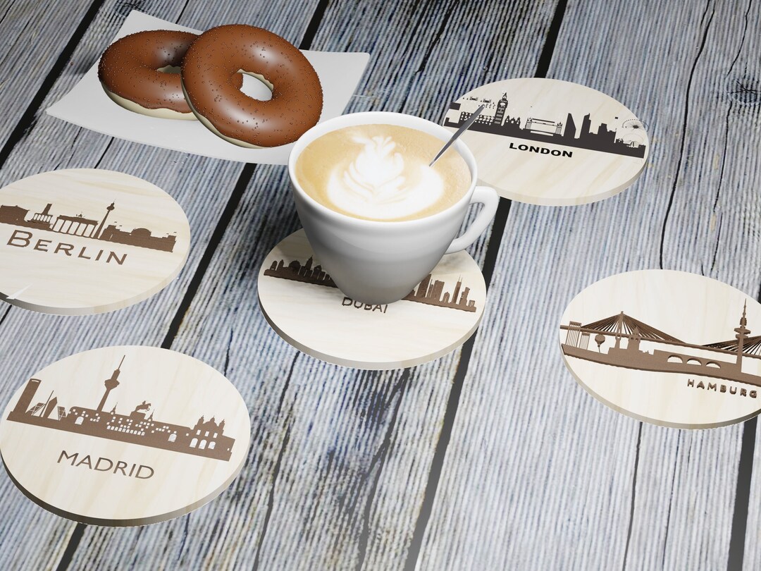 Laser Cut Coaster Files. Famous City Skylines Digital Download World ...